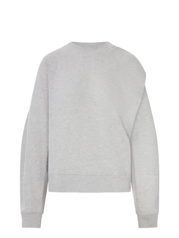 Dries Van Noten Cotton Sweatshirt With Drape On The Back - Heather Marl