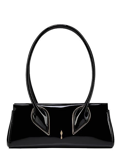 CHRISTIAN LOUBOUTIN Venus Baguette Patent-leather Shoulder Bag - Black