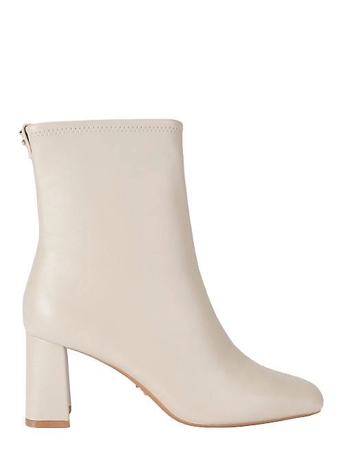 Carvela Rometta Heeled Leather Ankle Boots - Bone