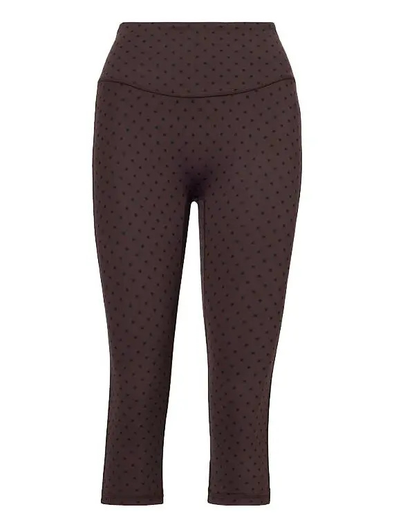Bo+tee Logo Polka-dot Stretch-jersey Capri Leggings - Choc Chip