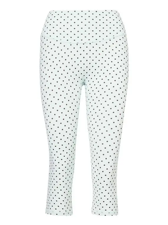 Bo+tee Logo Polka-dot Stretch-jersey Capri Leggings - Mint Chip