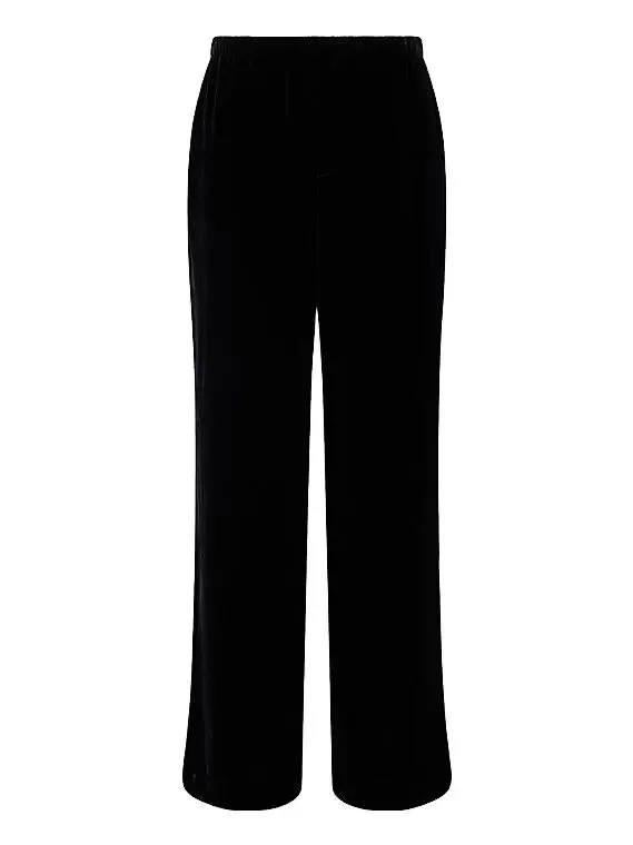 ROHE FRAMES Relaxed Straight-leg Silk-velvet Trousers - Black