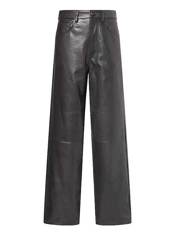 ROHE FRAMES Bruun Wide-leg Leather Trousers - Anthracite
