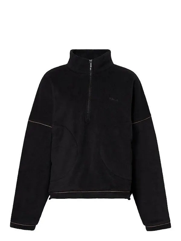TALA Brand-embroidered Fleece Jacket - Black