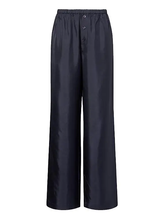 ROHE FRAMES Wide-leg Silk Trousers - Night