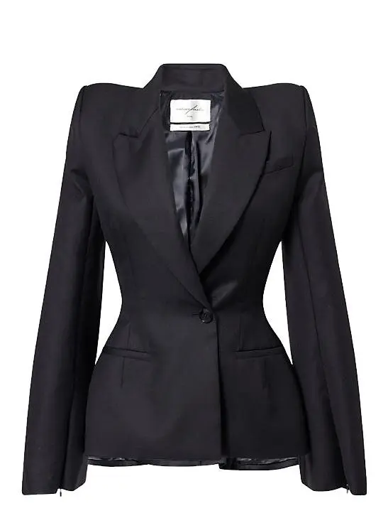 Matieres Fecales Madame Single-breasted Wool Blazer - Black