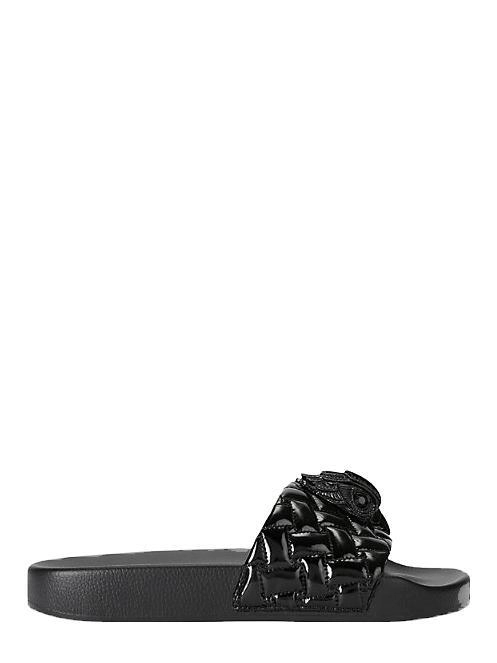 Kurt Geiger Meena Eagle Faux-leather Sliders - Black