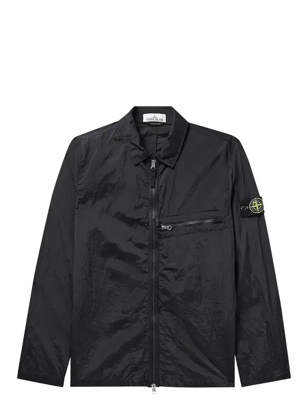 Stone Island Logo Patch Overshirt 'charcoal - Black