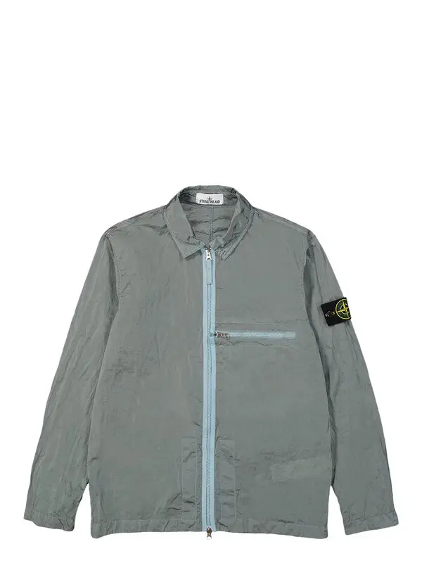 Stone Island Compass Patch Zip Up Jacket 'sky - Blue