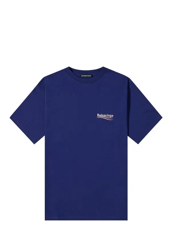 Balenciaga Political Campaign T-shirt 'dark /multicolor - Blue