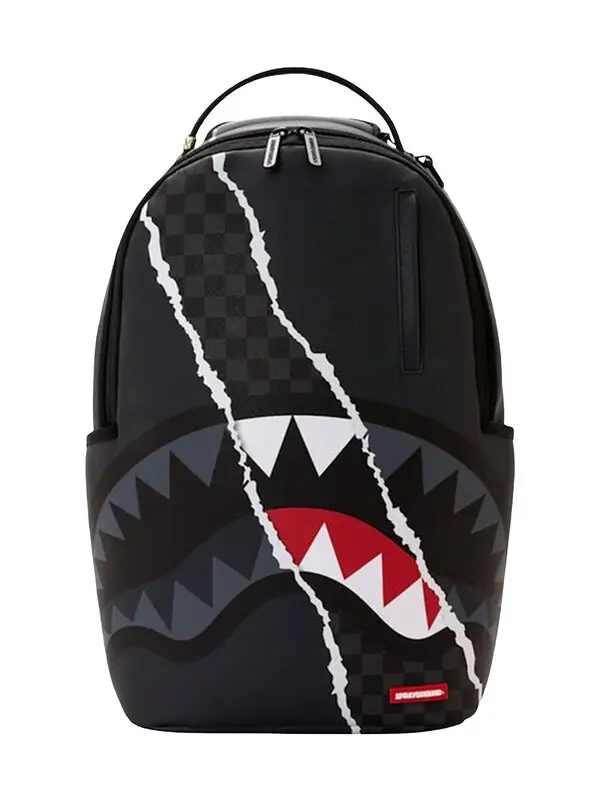 SPRAYGROUND Center Rip Revealing Grey Check Backpack - Multicolor