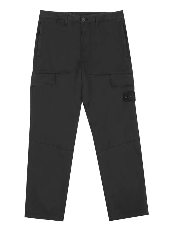 Stone Island Logo Patch Pocket Pants - Black
