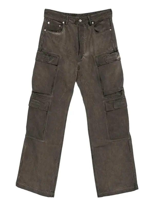 Rick Owens Double Cargo Denim Jeans 'dust - Brown
