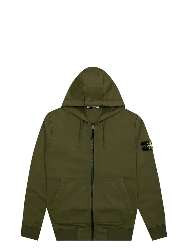 Stone Island Full Zip Hoodie 'dark - Green