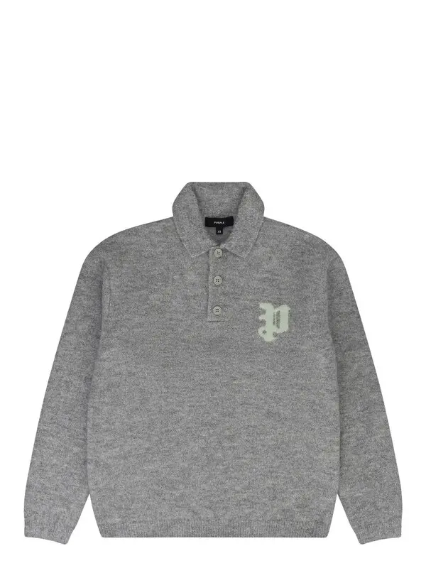 PURPLE BRAND Relaxed Polo Sweater - Grey