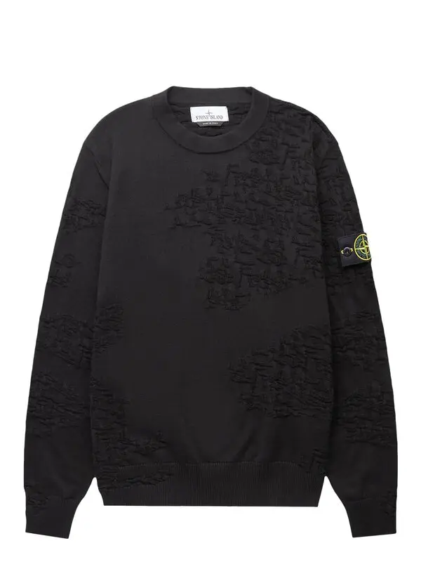 Stone Island Compass Motif Crewneck Jumper - Black