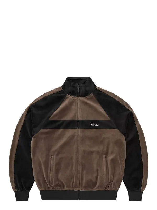 CORTEIZ Pista Velour Track Jacket /brown - Black
