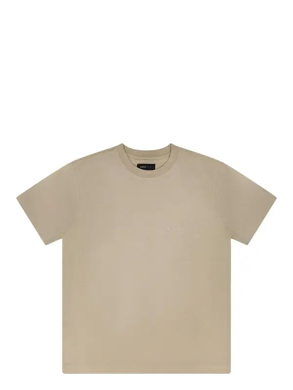 PURPLE BRAND Rice Textured World Wordmark T-shirt - Brown