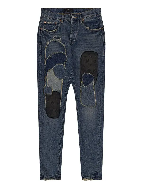 PURPLE BRAND Vintage Heavy Patch Repair 'mid Indigo - Blue