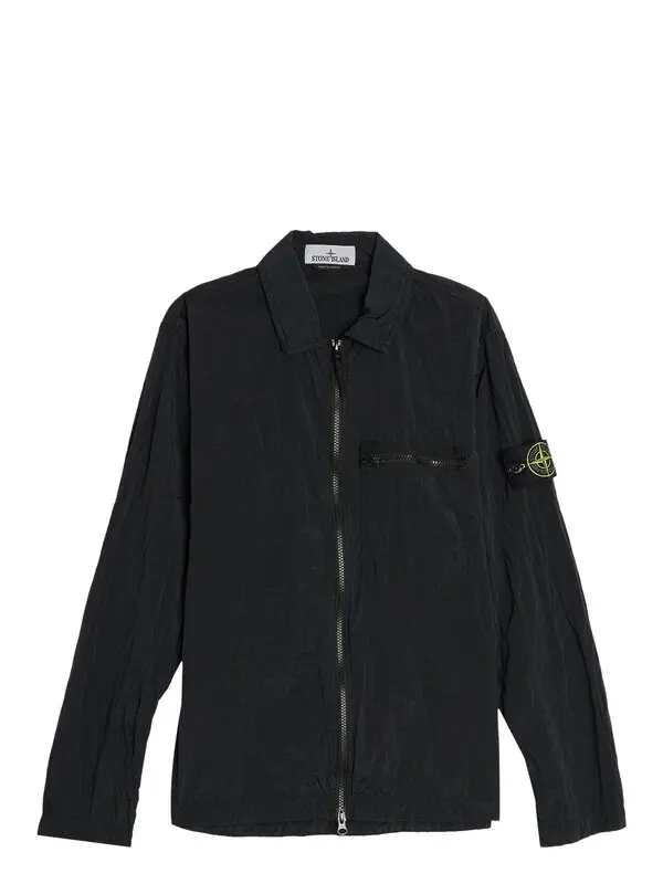 Stone Island Logo Patch Overshirt - Black