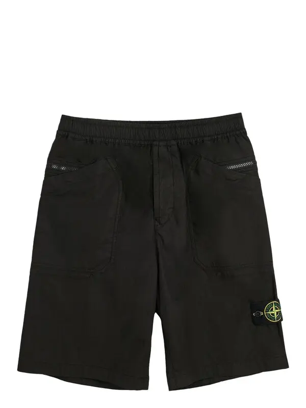 Stone Island Logo Patch Bermuda Short - Black