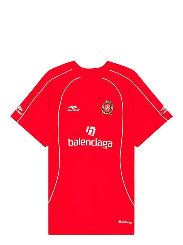 Balenciaga Oversized Soccer T-shirt 'sporty /white - Red