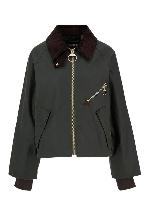 Barbour Arlene Wax Jacket 'fern/ancient Tartan - Green