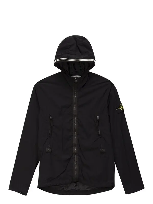 Stone Island Garment Dyed Hooded Jacket - Black