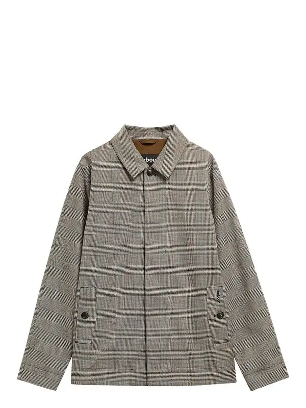 Barbour Modern Short Lorden Showerproof Mac 'prince Of Wales Check - Multicolor