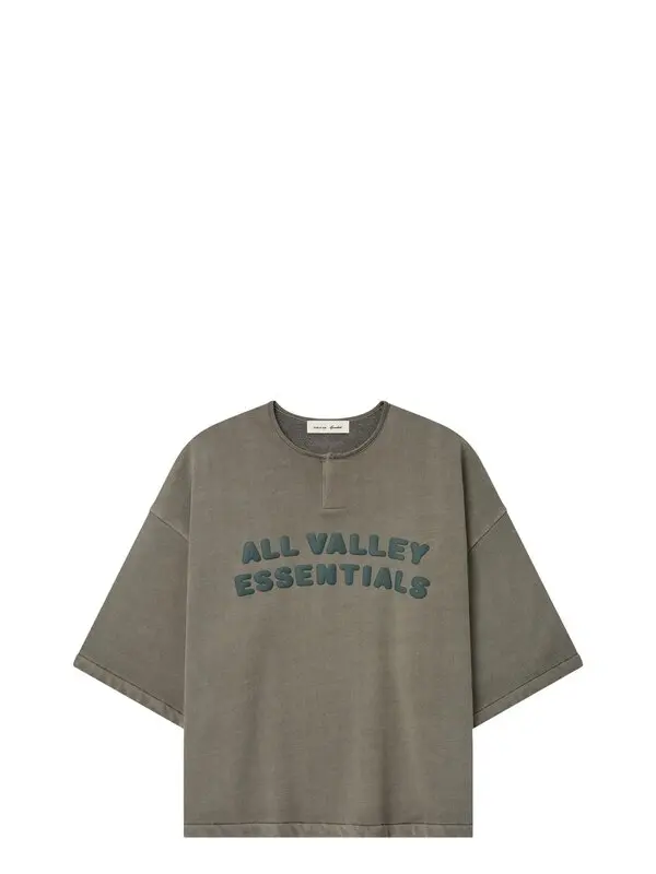 Fear Of God 3/4 Henley Sweatshirt 'washed Seal - Grey