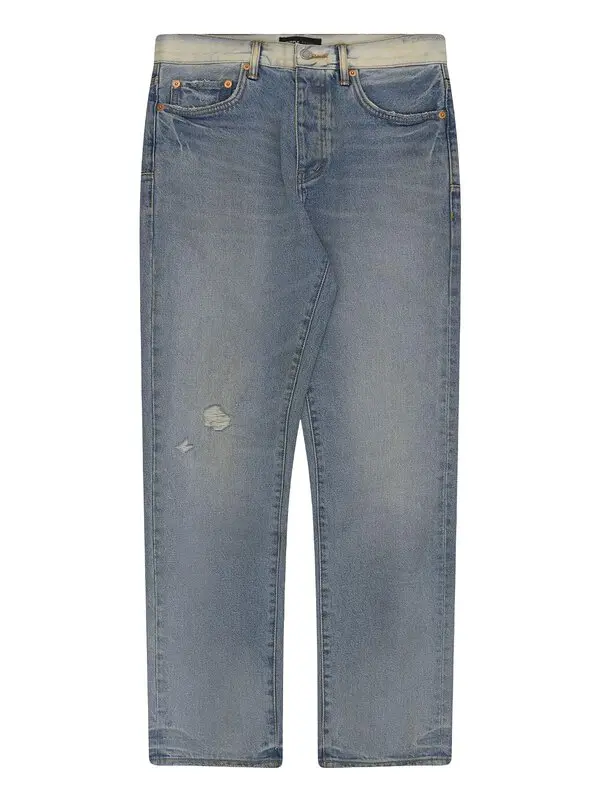 PURPLE BRAND Basalt Distressed Straight-leg Jeans 'light Indigo - Blue