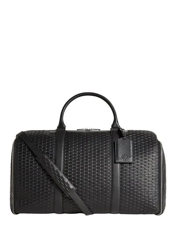 Kith For Bmw Leather Travel Garment Duffle Bag - Black