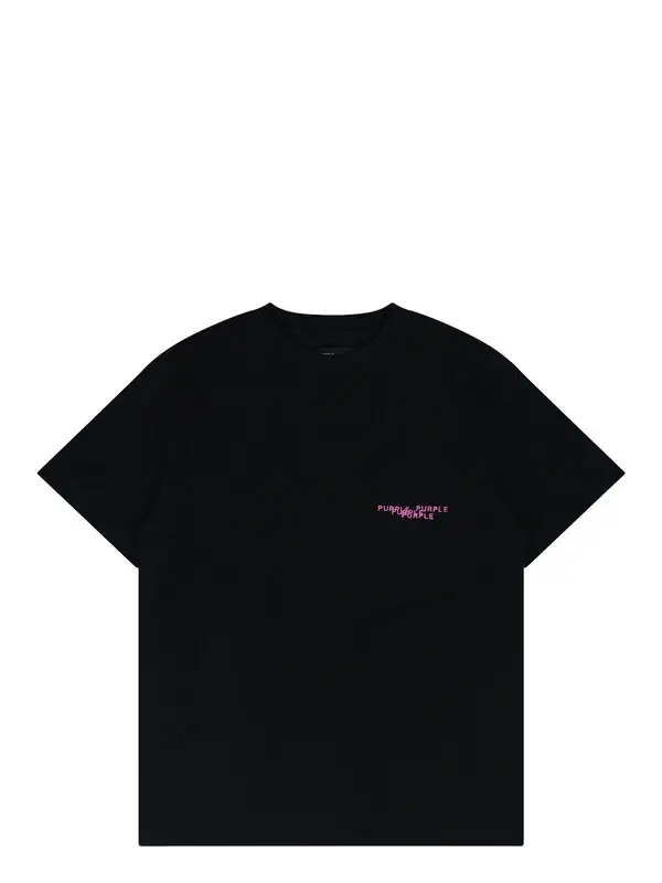 PURPLE BRAND Textured Jersey Short-sleeve Tee - Black
