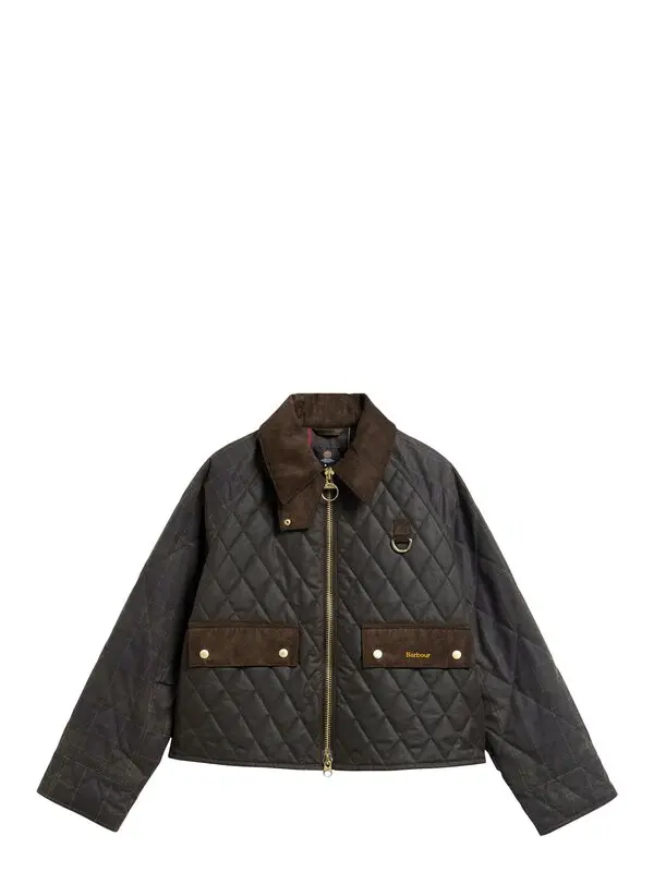 Barbour Tartan Reimagined Iconstar Quilted Spey Wax Jacket 'olive/classic - Green