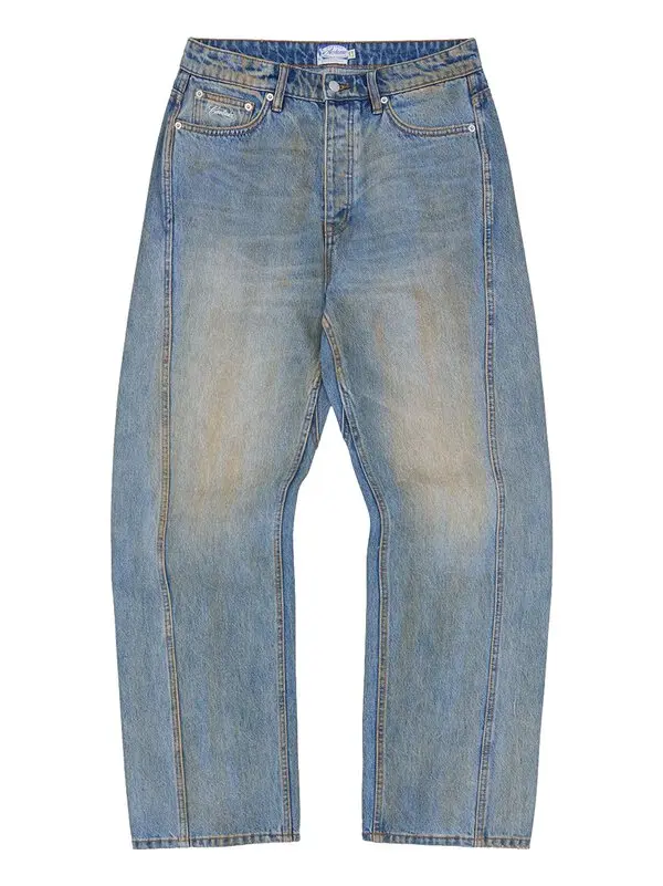 CORTEIZ Ardwear Panel Baggy Jeans 'washed Indigo - Blue