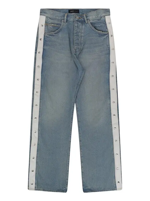 PURPLE BRAND Tearaway Side Snaps Jeans 'light Indigo - Blue
