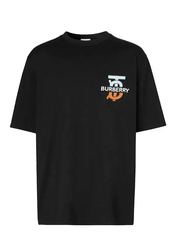 Burberry Monogram Motif Oversized T-shirt - Black