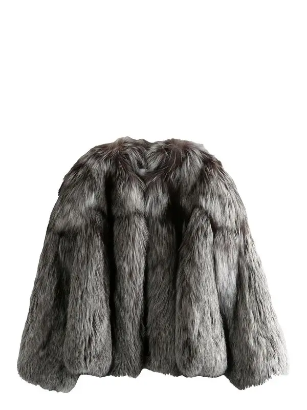 Tagliatore Yves Salomon Short Faux Fur Jacket - Metallic