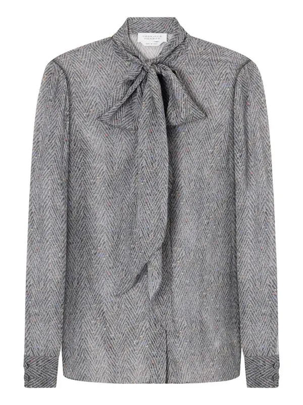 Gabriela Hearst Shildon Printed Silk-satin Blouse - Gray