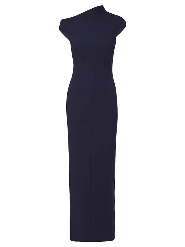 Solace London Arion Asymmetric Crêpe Cocktail Dress - Blue