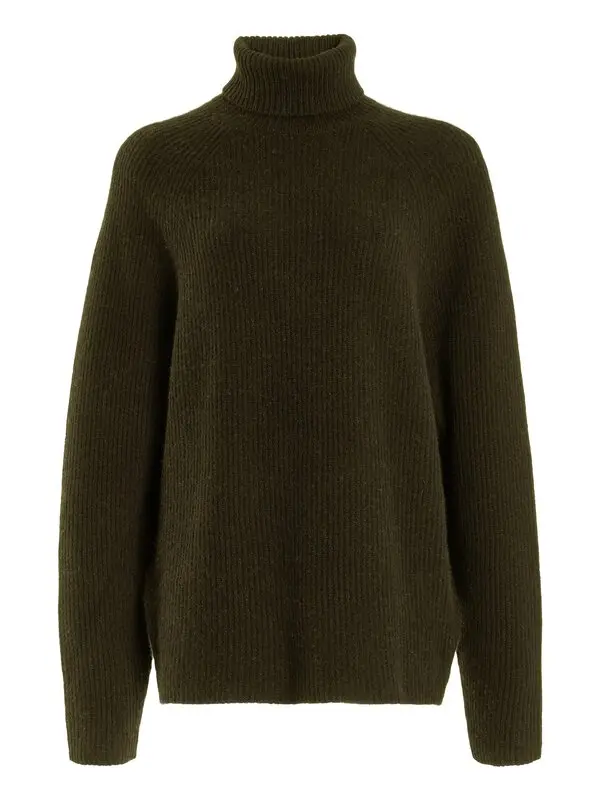 Gabriela Hearst Wigman Knit Turtleneck Sweater In Cashmere - Olive