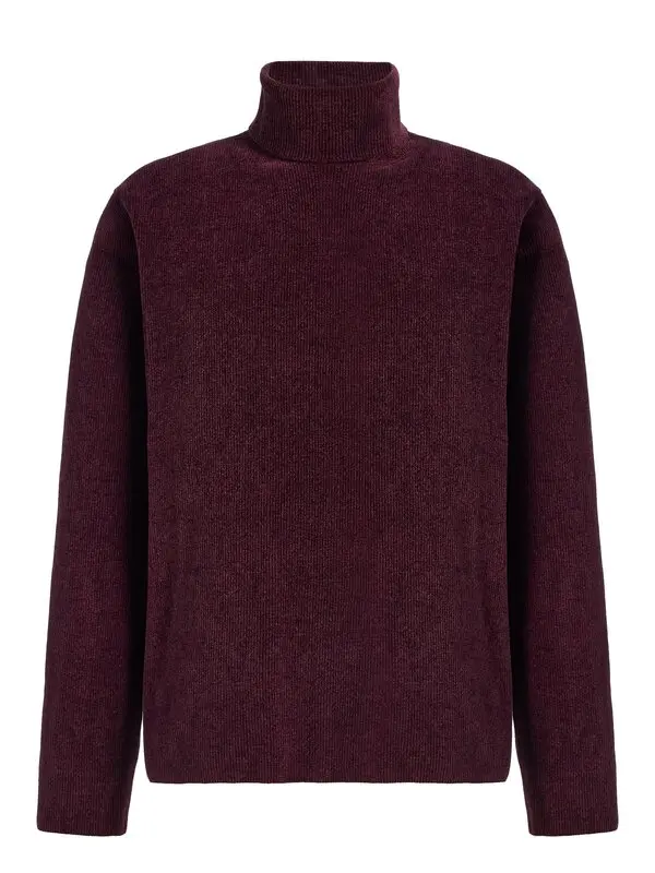 Gabriela Hearst Almoner Knit Turtleneck Sweater In Silk - Plum