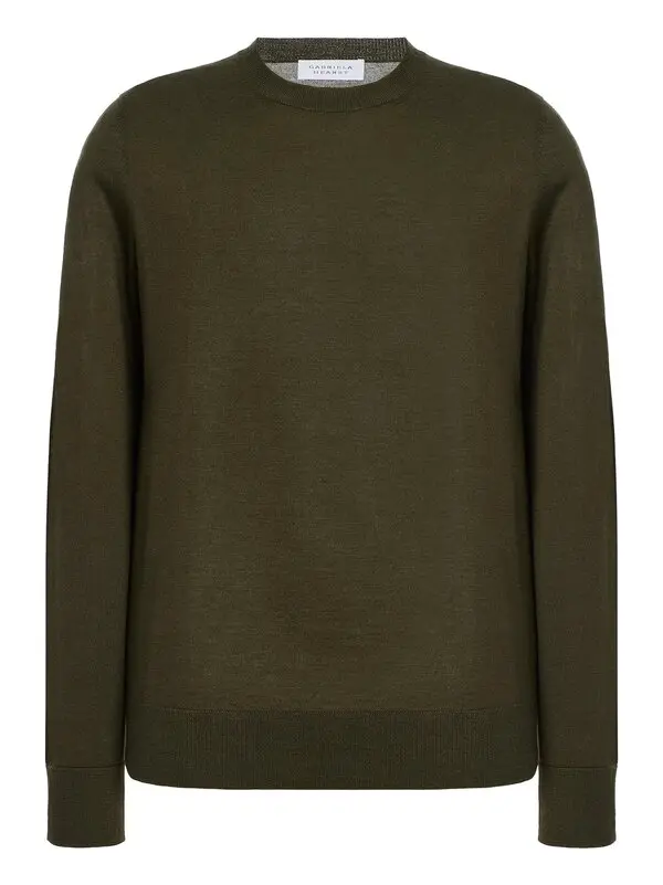 Gabriela Hearst Palco Knit Sweater In Merino Wool - Olive