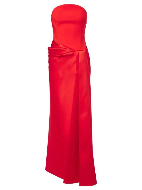 Solace London Seri Crêpe Corset Gown - Red