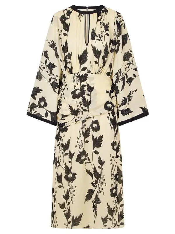Johanna Ortiz Floral-print Silk-georgette Maxi Dress - Neutrals