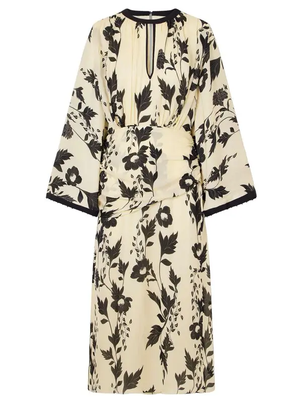 Johanna Ortiz Floral-print Silk-georgette Maxi Dress - Off-white