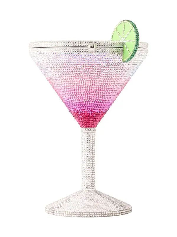 Judith Leiber Cosmopolitan Crystal-embellished Silver-tone Clutch - Pink