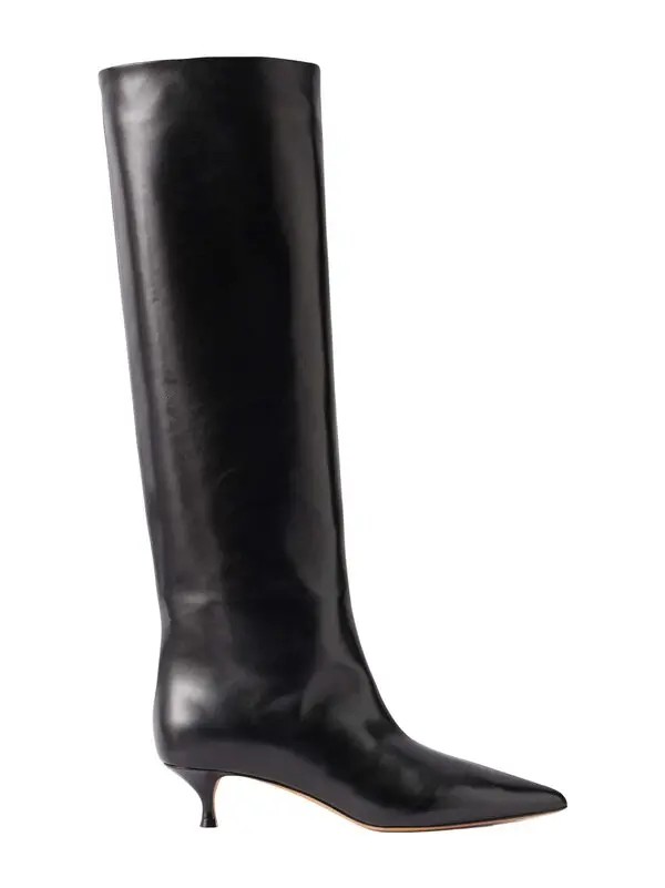 Le Monde Beryl Babouche Leather Knee-high Boots - Black