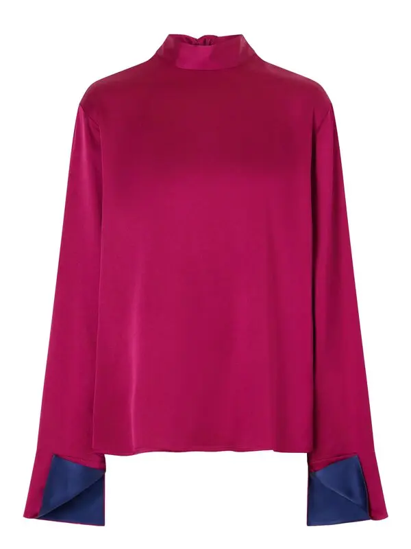 Stella McCartney Tie-detailed Satin Blouse - Fuchsia
