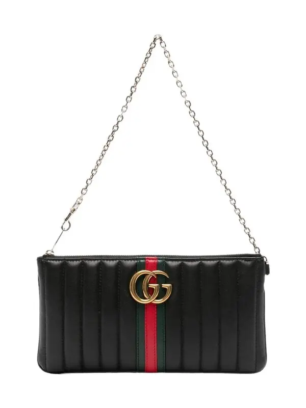 Gucci Gg Marmont Leather Pouch - Black
